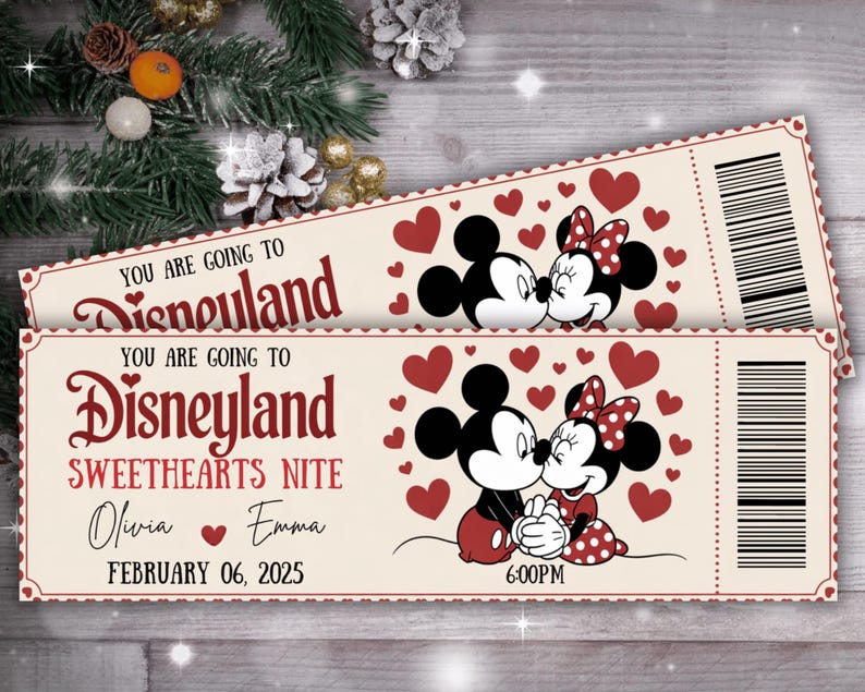 Disneyland Sweethearts Nite Ticket PDF – Printable Valentine Theme Park ...