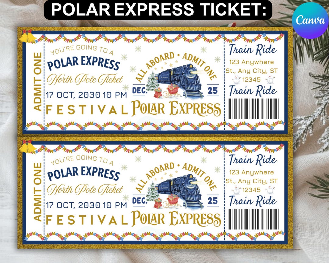 Polar Express Ticket, Christmas Ticket, Holiday Ticket, Magic Train ...