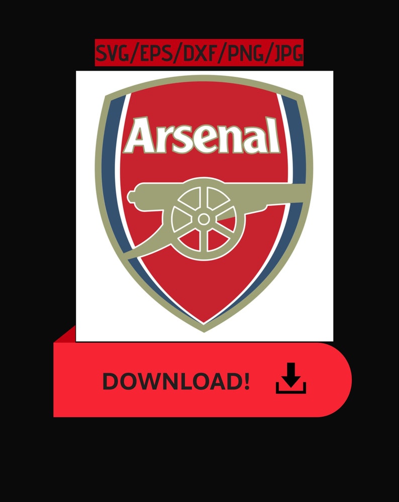 Arsenal SVG, PNG, PDF, Dxf, Jpgfiles T-shirt Design Digital Prints ...
