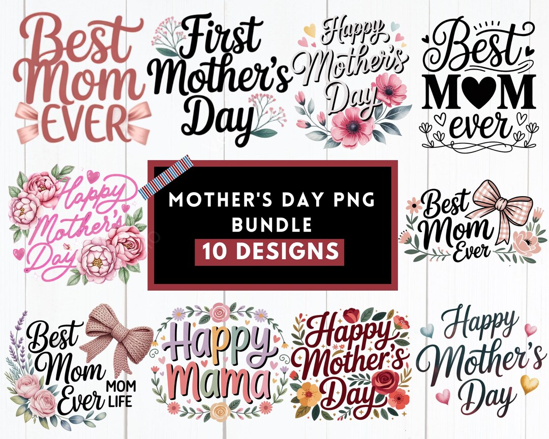 Mother's Day Png Bundle , Floral Mom PNG Bundle, Mothers Day Design ...