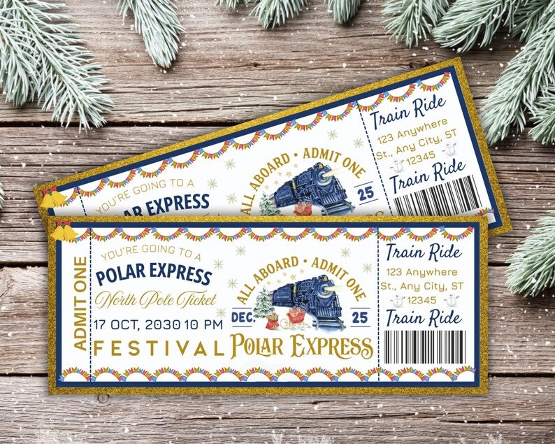 Polar Express Ticket, Christmas Ticket, Holiday Ticket, Magic Train ...