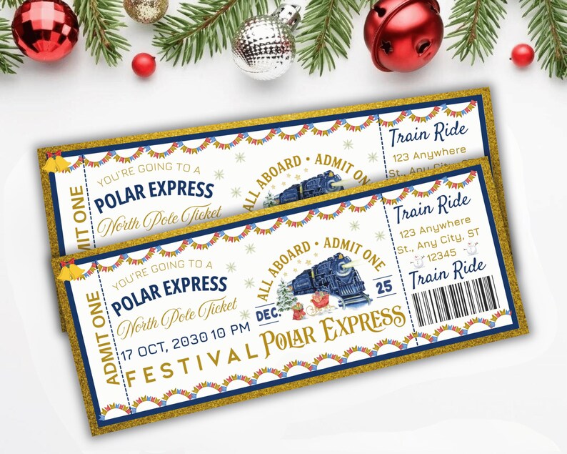 Polar Express Ticket, Christmas Ticket, Holiday Ticket, Magic Train ...