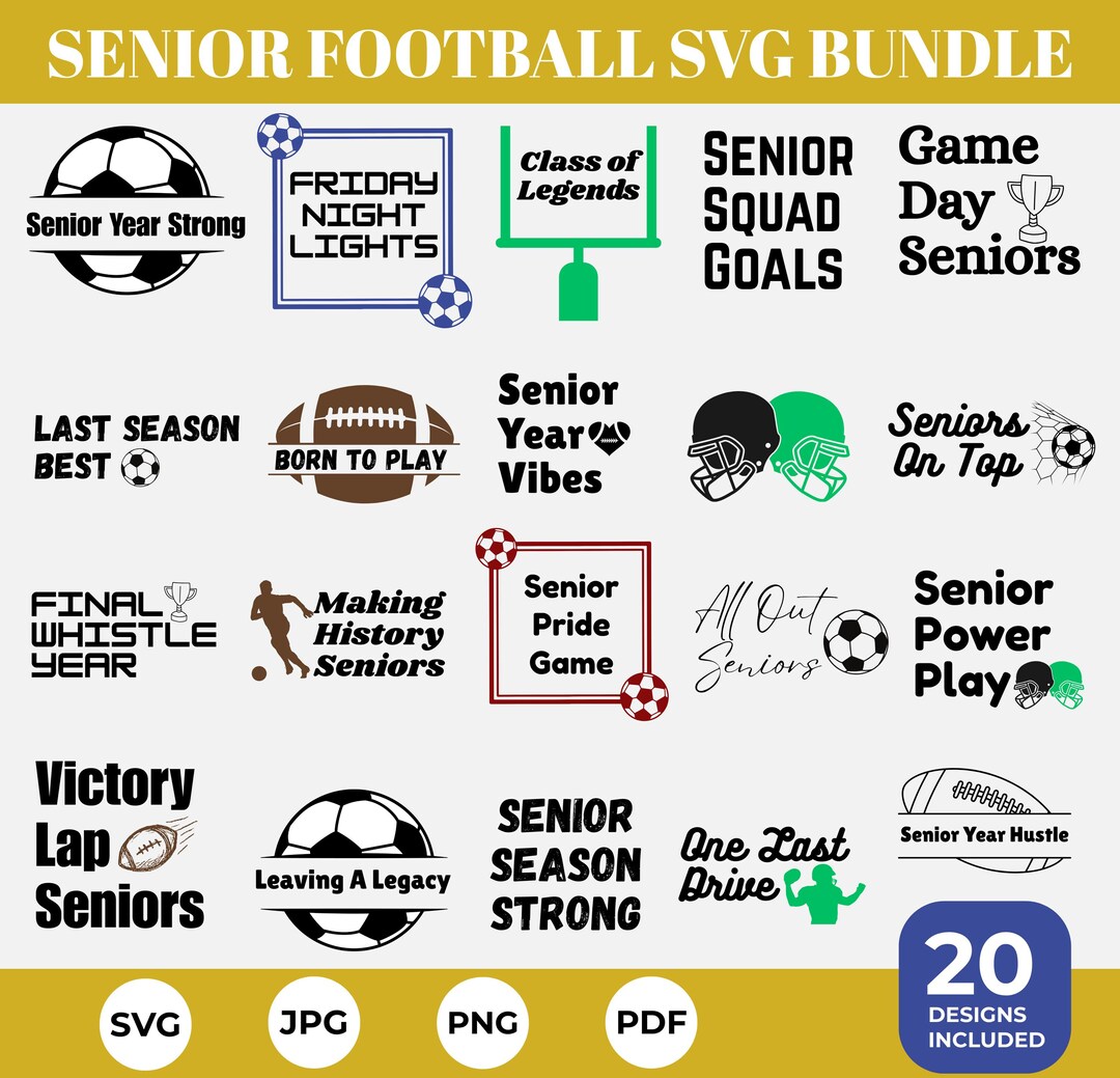 Senior Football Svg | Football Senior 2025 Design | Digital Cut File ...
