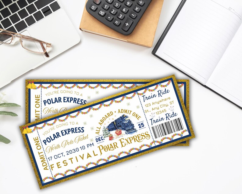 Polar Express Ticket, Christmas Ticket, Holiday Ticket, Magic Train ...