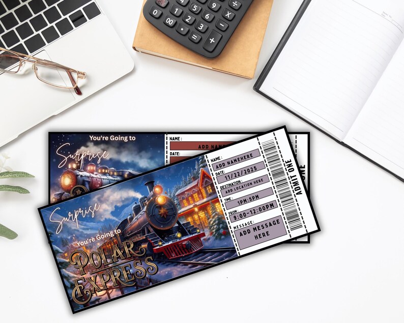 Polar Express Ticket Template – Printable Christmas Golden Ticket ...