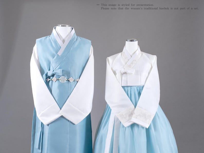 EMH002 L Sagewind Traditional Man Hanbok in Skyblue | Traditional ...
