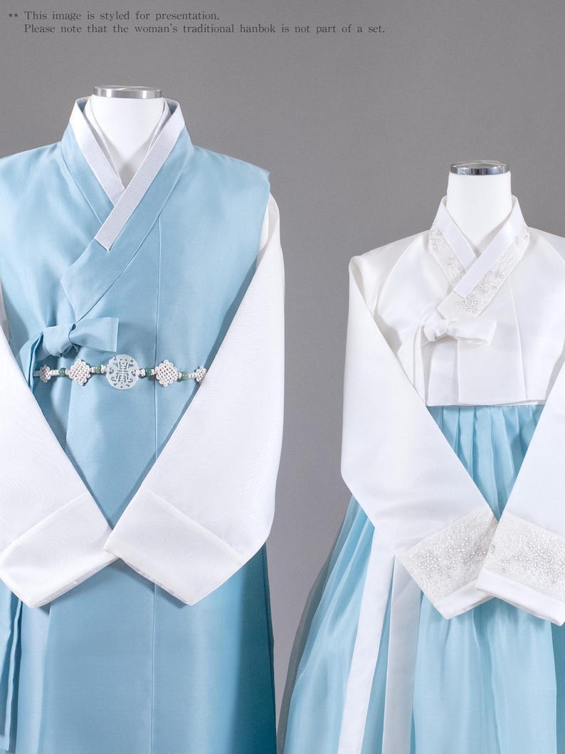 EMH002 L Sagewind Traditional Man Hanbok in Skyblue | Traditional ...