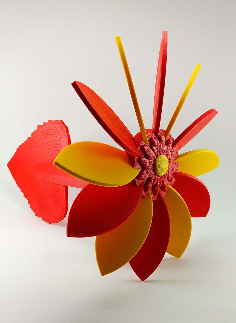 3D Printed Outdoor Sunflower Windmill - Etsy