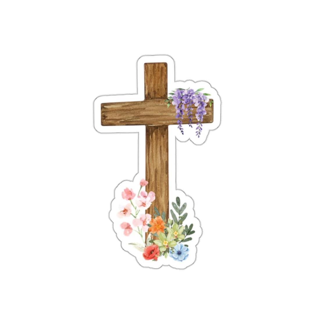 Flower Cross Sticker - Etsy
