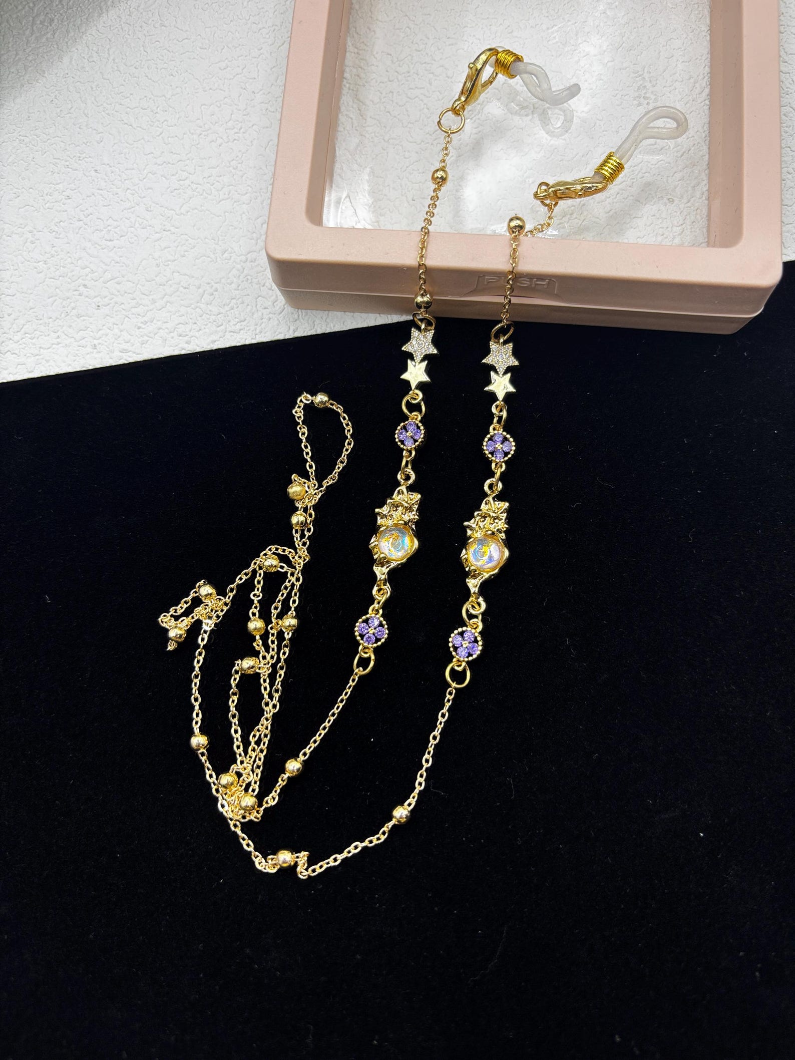 Purple Flower Eyeglass Chain, Star Eyeglass Chain, Sunglasses Chain - Etsy