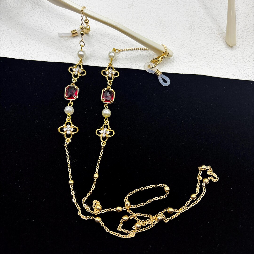 Pearl Eyeglass Chain, Flower Eyeglass Chain, Zircon Eyeglass Chain ...