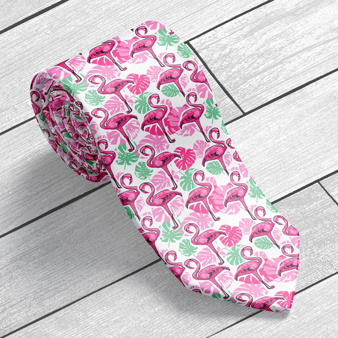 Tropical Flamingo Design Theme Necktie, Tie for Men, Kids Tie, Boys ...