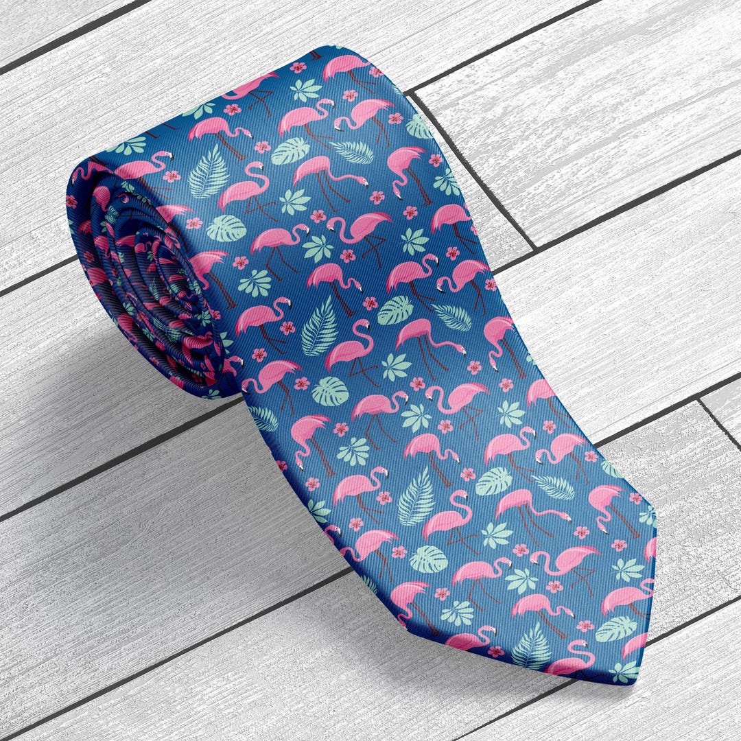 Pink Flamingo Bird Theme Necktie, Tie for Men, Kids Tie, Boys Ties ...