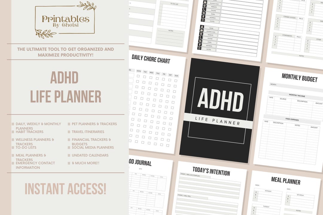 Ultimate ADHD Life Planner - Digital Download - 134 Pgs Planners ...