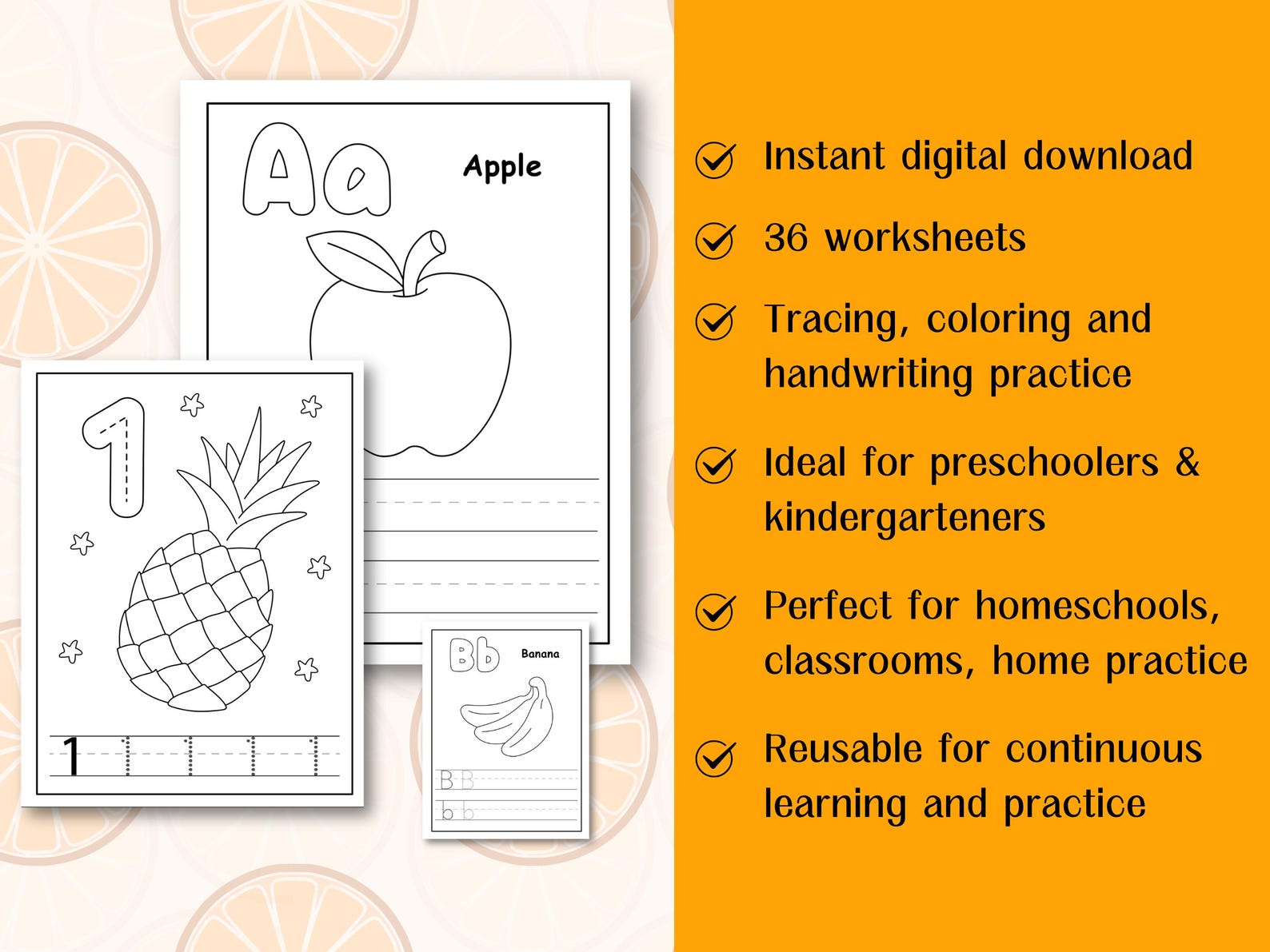 Alphabet & Number Worksheets Printable Tracing Coloring Handwriting ...