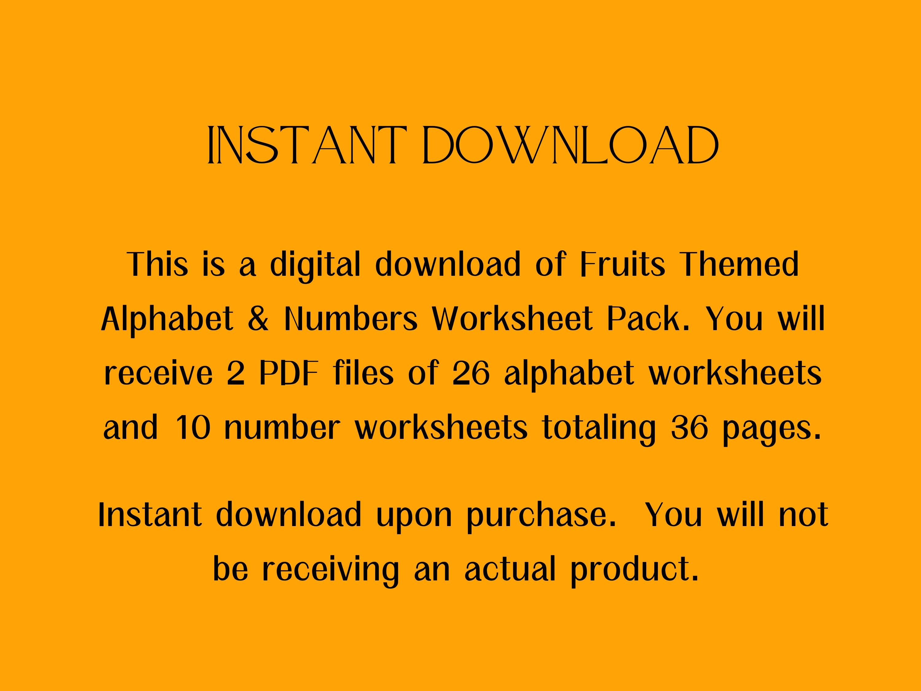 Alphabet & Number Worksheets Printable Tracing Coloring Handwriting ...