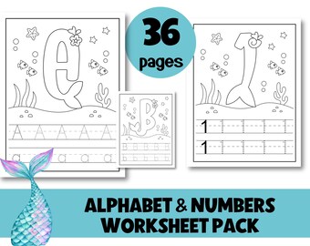 Alphabet & Number Worksheets Printable Tracing Coloring Handwriting ...