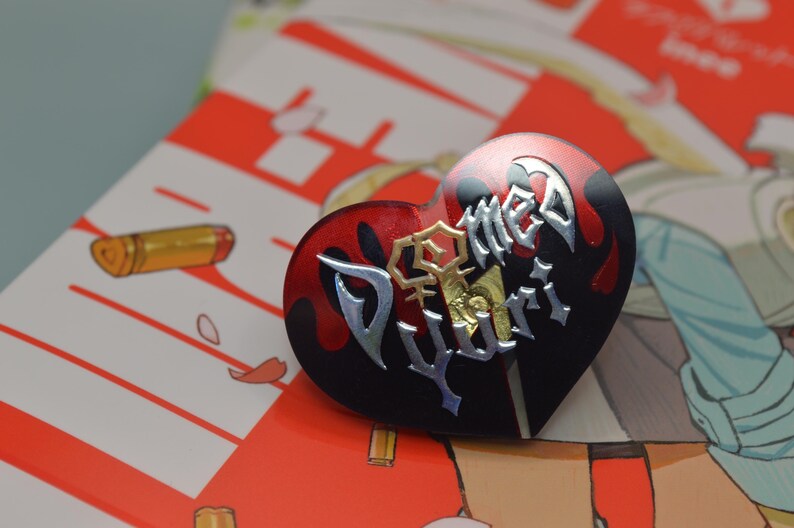 Holographic Acrylic Yuri Yaoi Pin: Ita Bag Accessory - Etsy