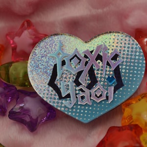 Holographic Acrylic Yuri Yaoi Pin: Ita Bag Accessory - Etsy