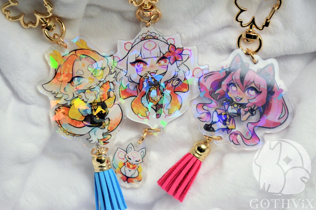 Kitsune Dragon Idol Acrylic Charms | Original Characters | SLOCT Mascot ...