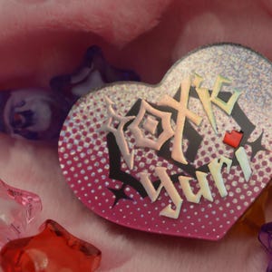 Holographic Acrylic Yuri Yaoi Pin: Ita Bag Accessory - Etsy