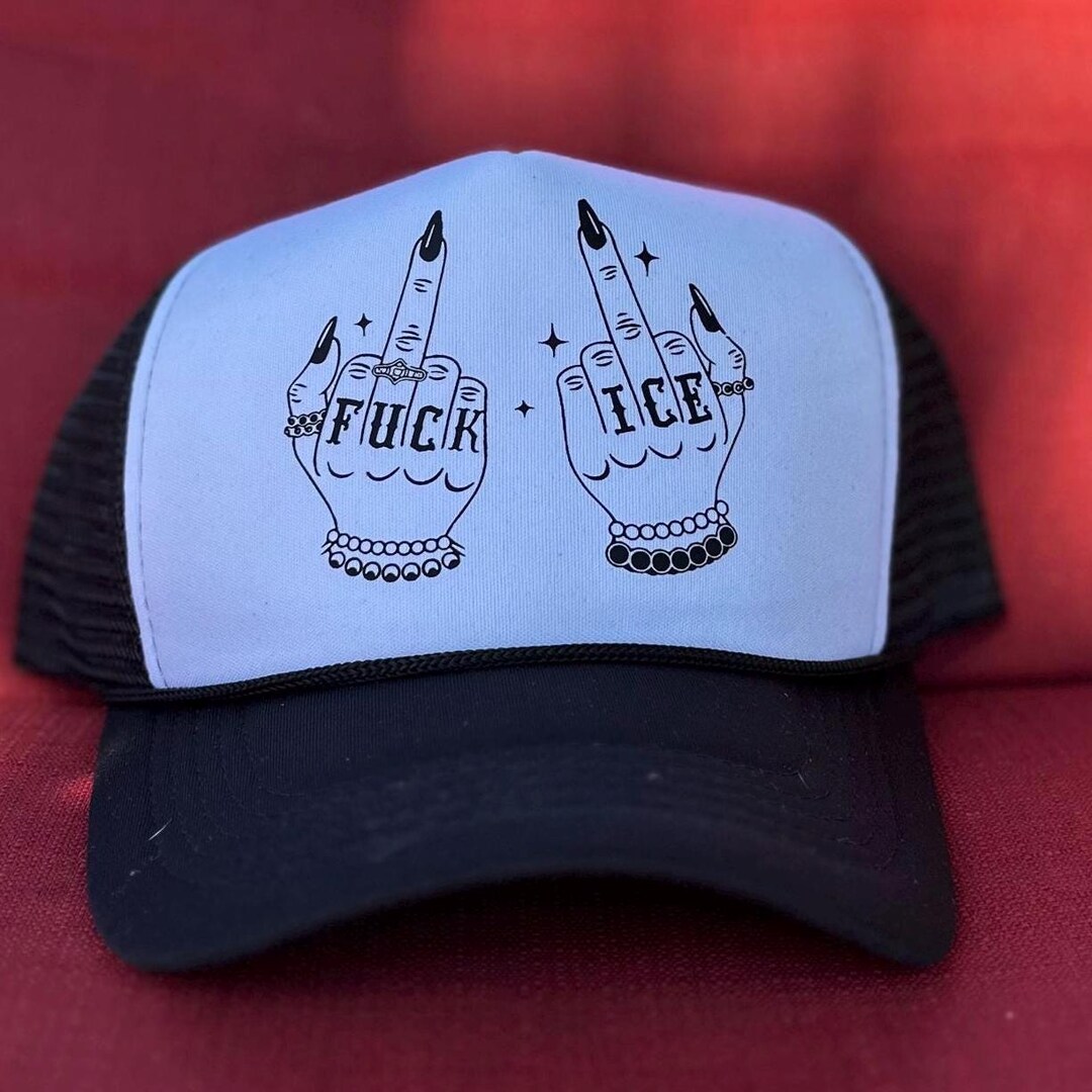 Fuck ICE Middle Finger Trucker Hat - Etsy