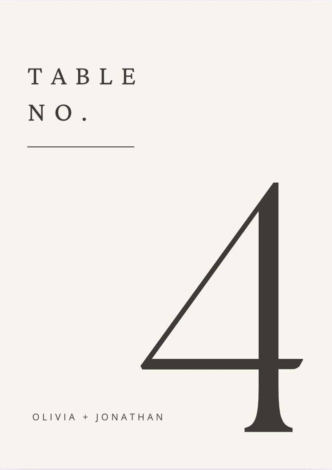 Minimal Table Numbers - Etsy