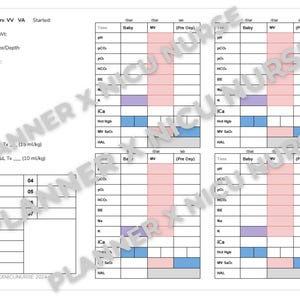 Printable ECMO Pump Report Sheet, Neonatal ICU, NICU, 12 Hr Night Shift ...