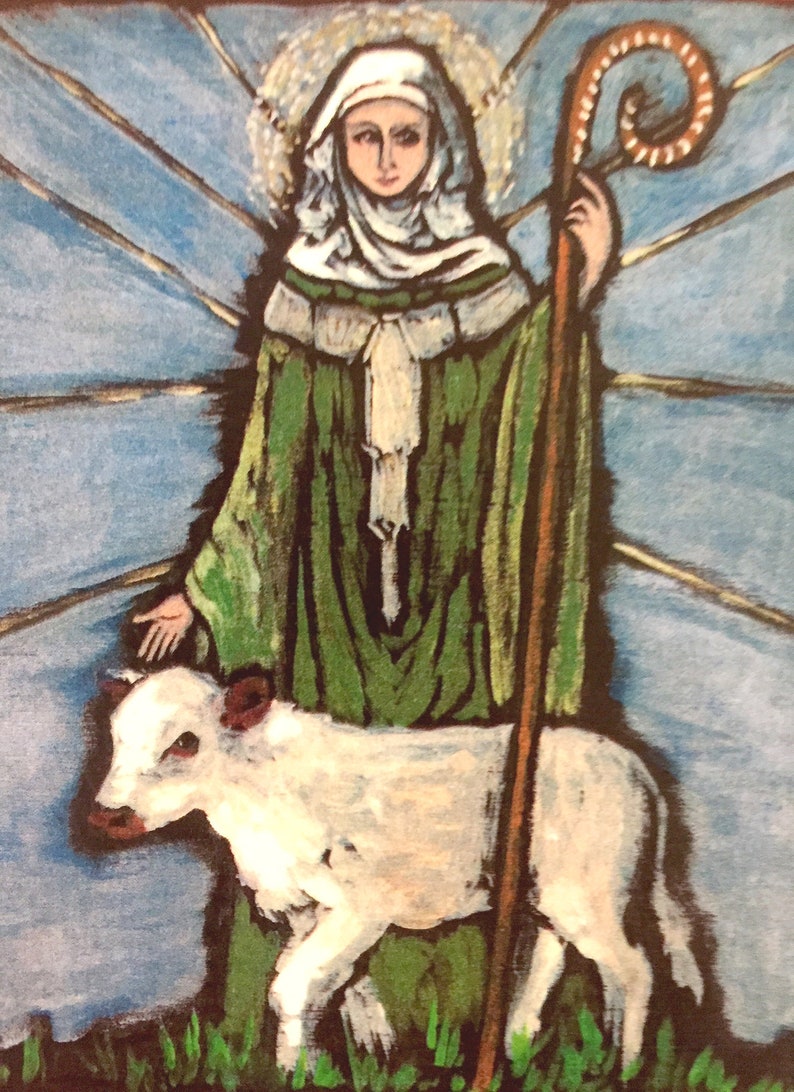 Irish Saint Brigid wooden wall plaque St Brigid Ireland | Etsy