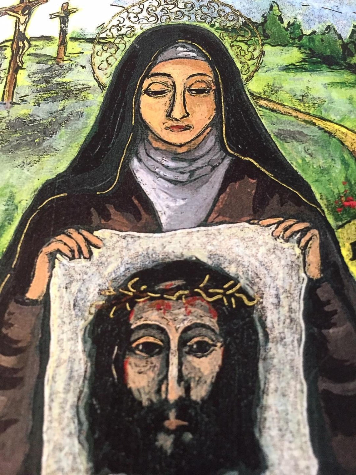 Saint St Veronica Wooden Wall Plaque Holy Face of Jesus - Etsy