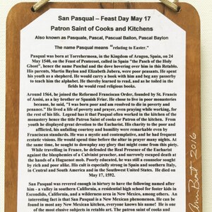 Foodie Gift for Him San Pasqual Patron of Chefs Bakers Cooks and ...
