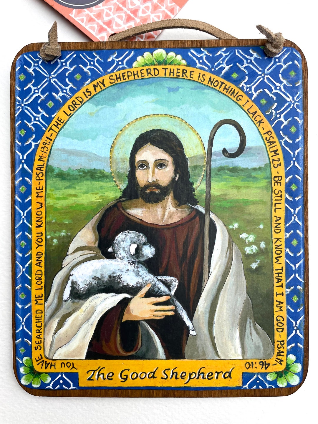 Jesus the Good Shepherd Retablo Wooden Plaque Christmas Gift Catholic ...