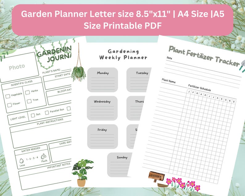 Garden Planner Printable, Gardening Log, Garden Journal, Gardening ...