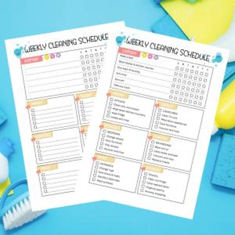 EDITABLE Cleaning Schedule | Printable | Weekly Cleaning Checklist ...