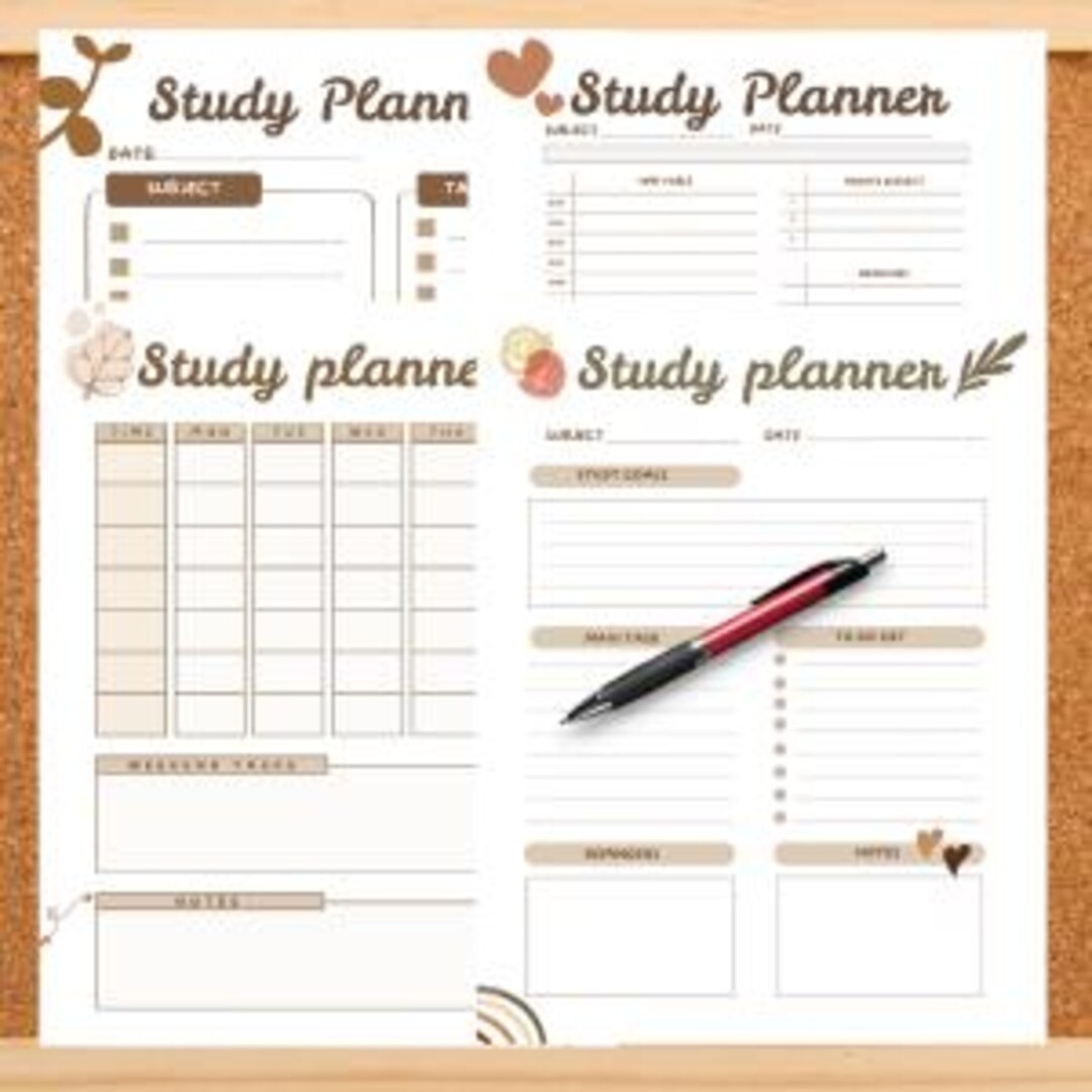 Printable Planner, Printable Student Planner, Study Planner for Ipad ...