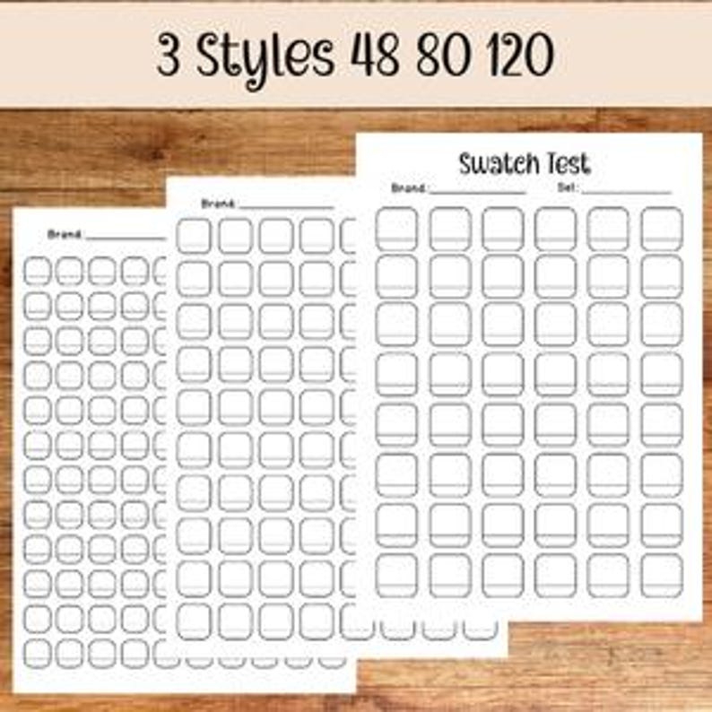 Printable Swatch Test: Marker Color Chart (digital Download) - Etsy