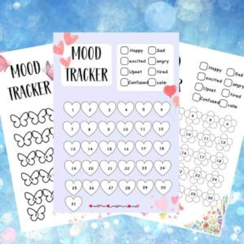 Mood Tracker, Printable Tracker, Feelings Chart, Daily Mood Tracker ...