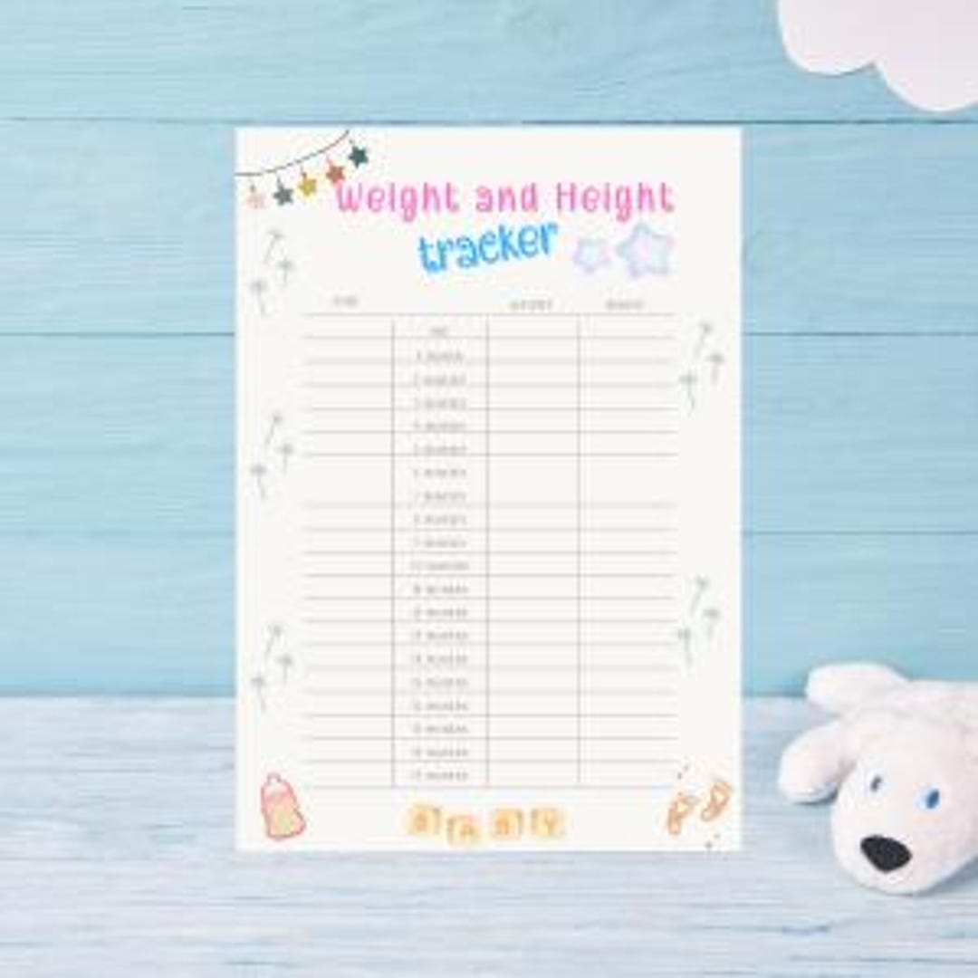 Baby Growth Tracker, Baby Growth Chart, Baby Height and Weight Tracker ...