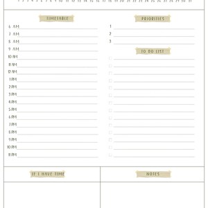 Printable 7 Days Planner, Daily Planner, Day Planner, Work Planner ...