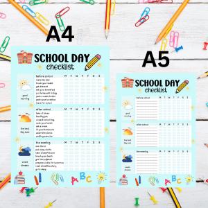 Kids School Checklist: Daily Routine Planner (printable A4/A5) - Etsy