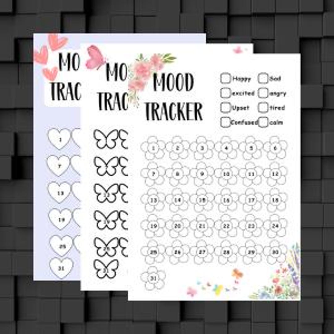 Mood Tracker, Printable Tracker, Feelings Chart, Daily Mood Tracker ...