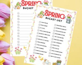 Printable Spring Bucket List - Etsy