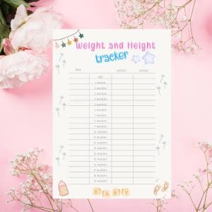 Baby Growth Tracker: Printable Height and Weight Chart (PDF) - Etsy