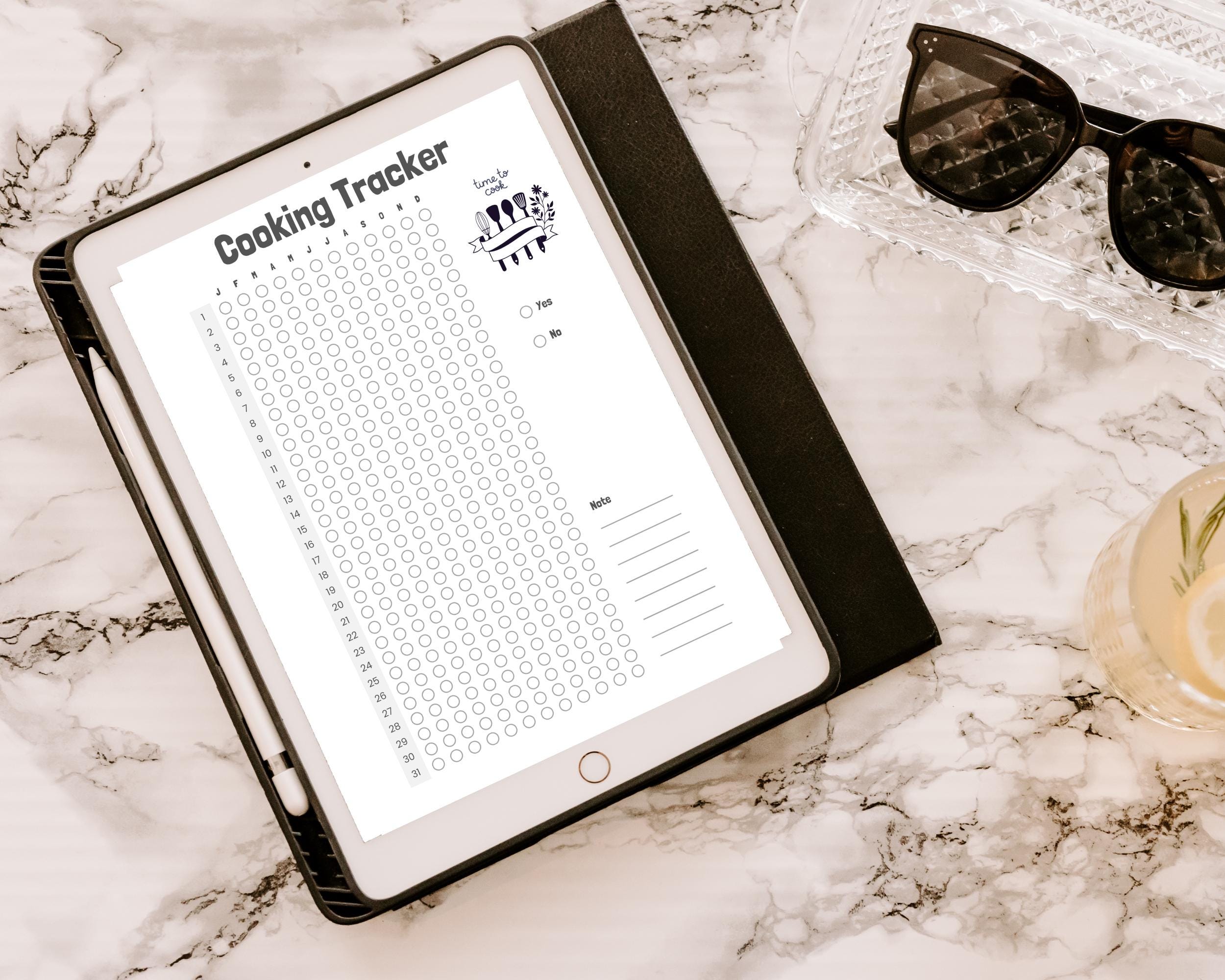 Printable Cooking Tracker: Meal Planner, Food Log (letter & A5) (PDF ...