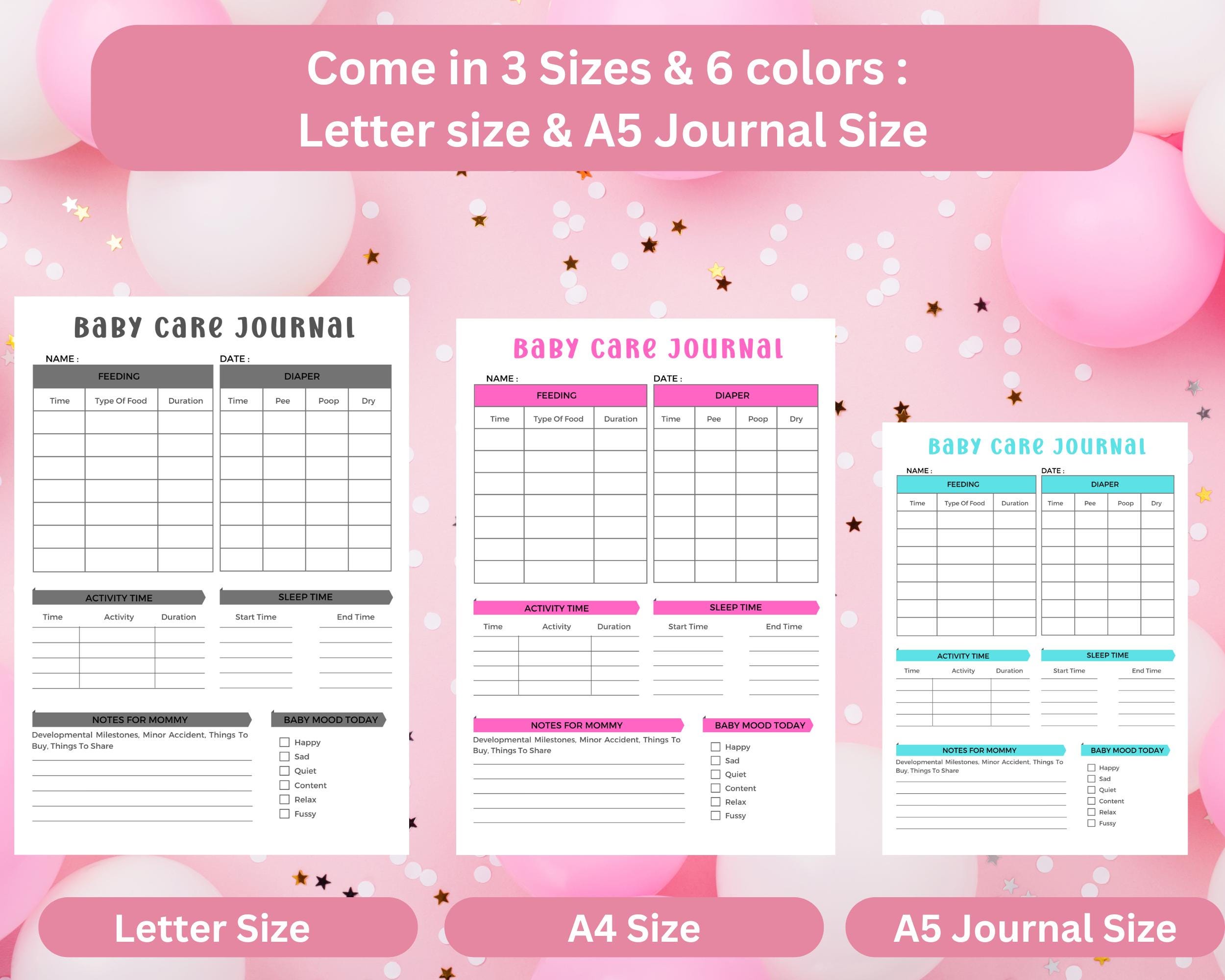 Baby Tracker, One Page Printable Baby Log, Newborn Tracker, Nursing Log ...