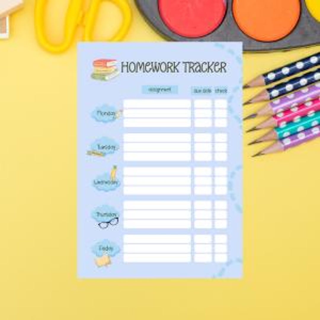 Editable Homework Planner, Homework Tracker Printable, Student Planner ...