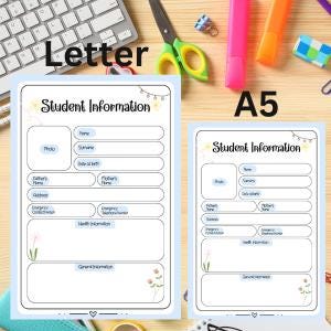 EDITABLE Student Information Sheet - New Student - Back to School ...
