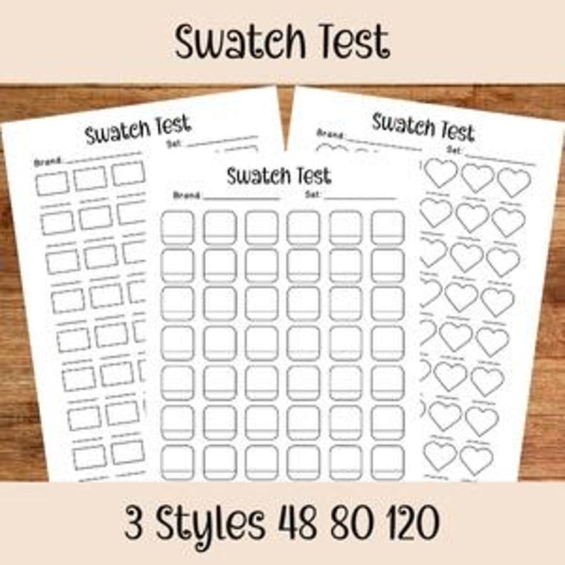 Printable Swatch Test: Marker Color Chart (digital Download) - Etsy