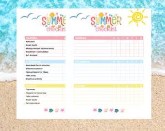 Summer Checklist for Kids - Etsy