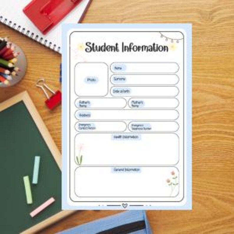 EDITABLE Student Information Sheet - New Student - Back to School - Child Information Sheet ...